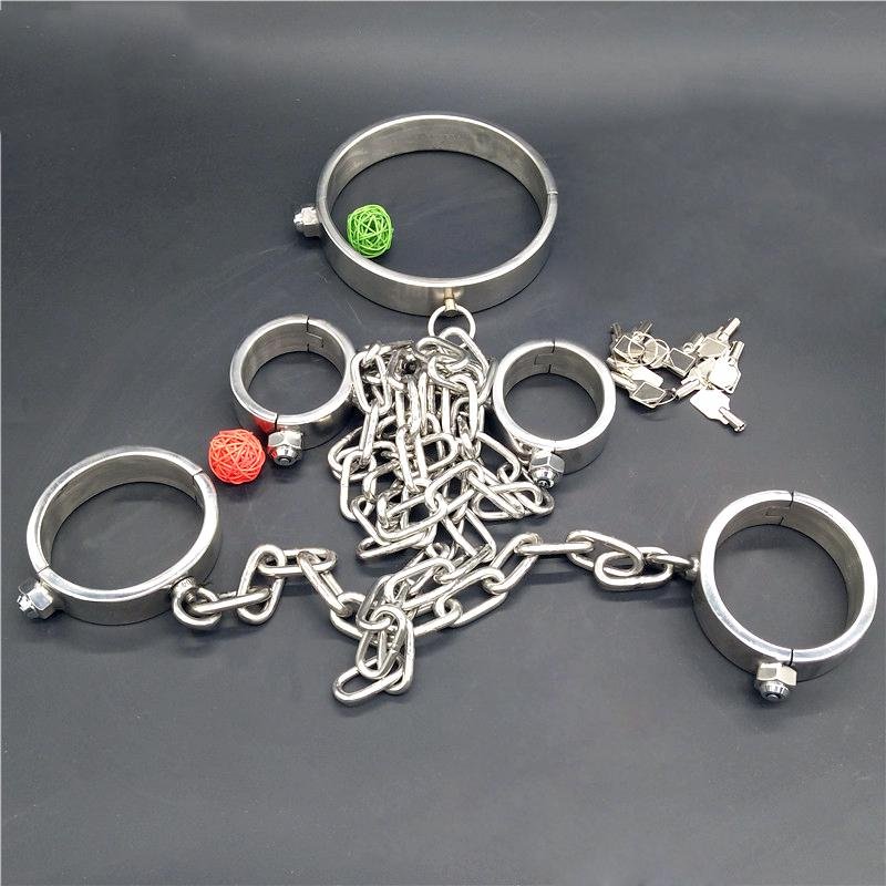 Stainless Steel Heavy Duty Prison Shackles with Patented Integrated Lo